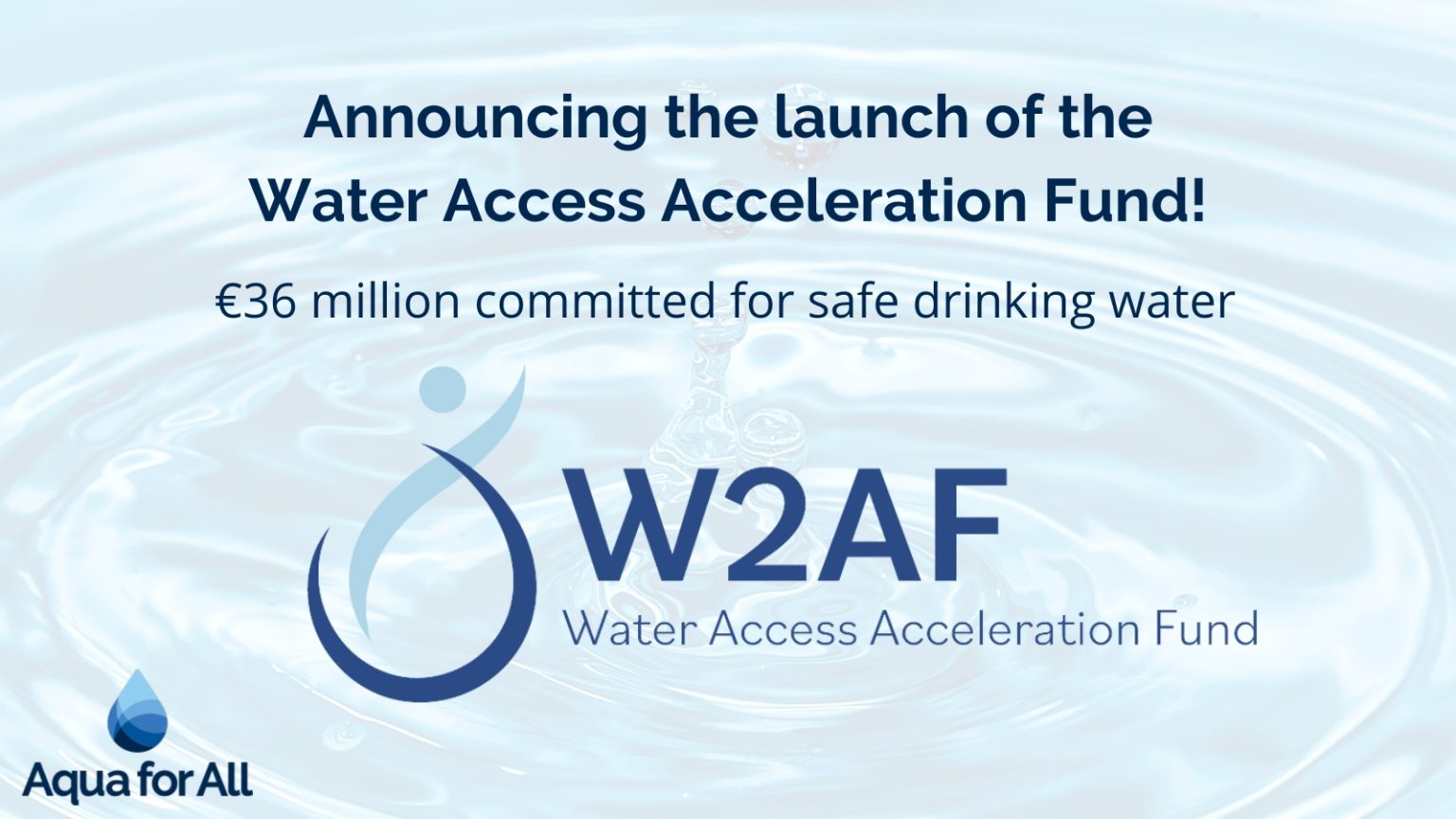 Water Access Acceleration Fund: €36 million committed for safe drinking ...